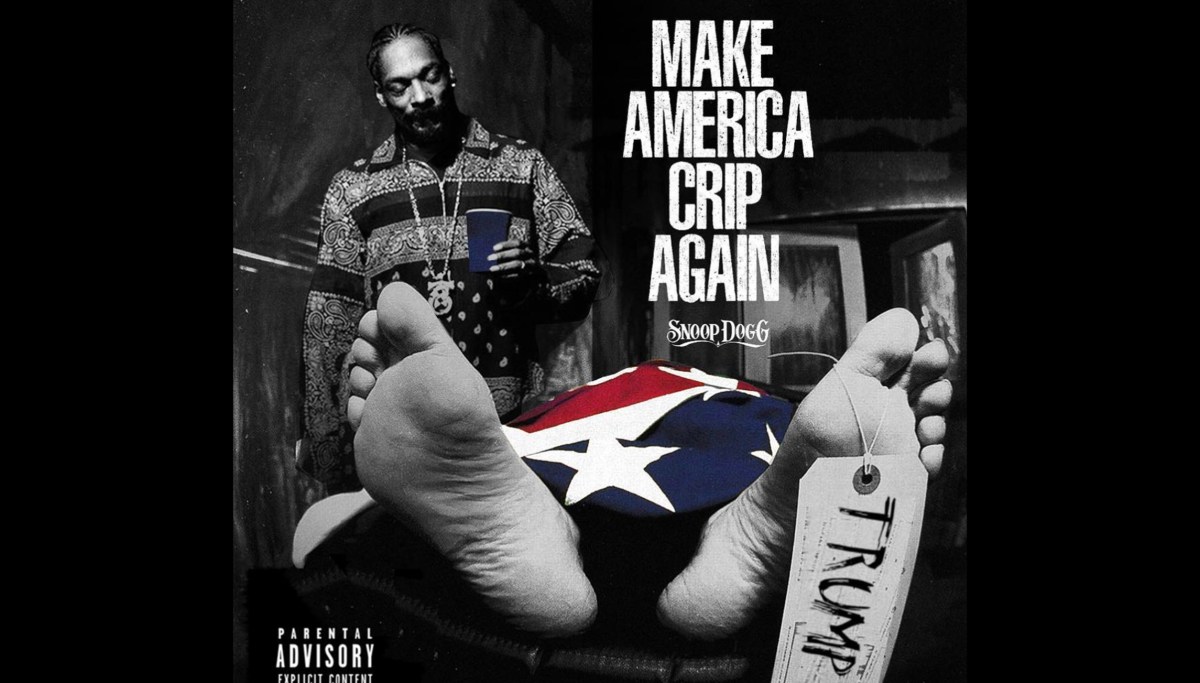 Snoop Dogg poses over Trump's dead body in new album cover