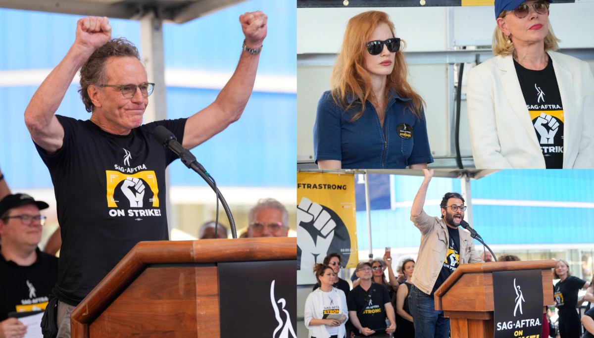 SAG-AFTRA strike: Bryan Cranston, Christine Baranski, Jessica Chastain ...