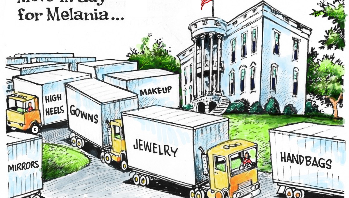 Editorial cartoon: Move-in day for Melania Trump