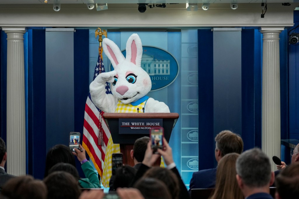 Easter Bunny hops into White House press briefing