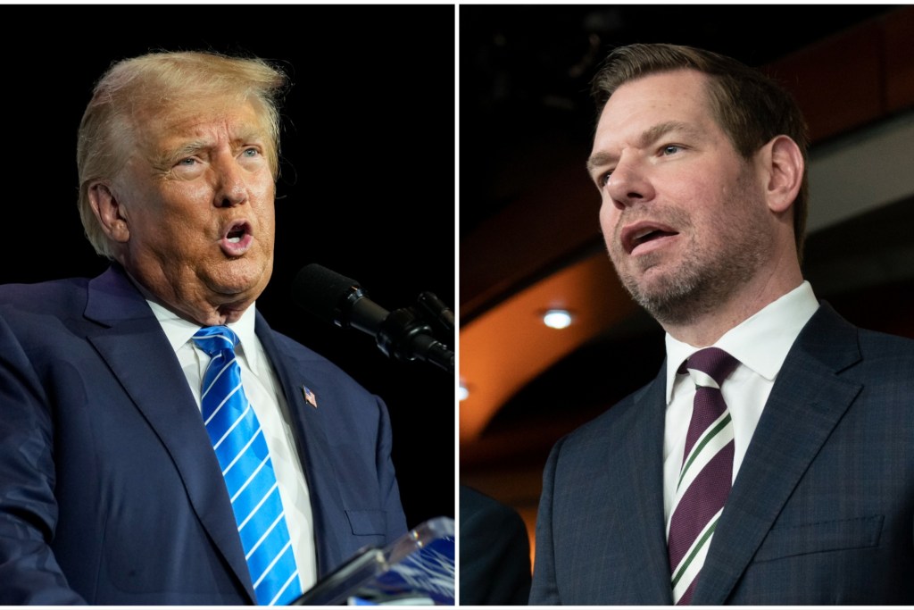 Eric Swalwell trolls Trump tariffs strategy by eating a taco on TikTok