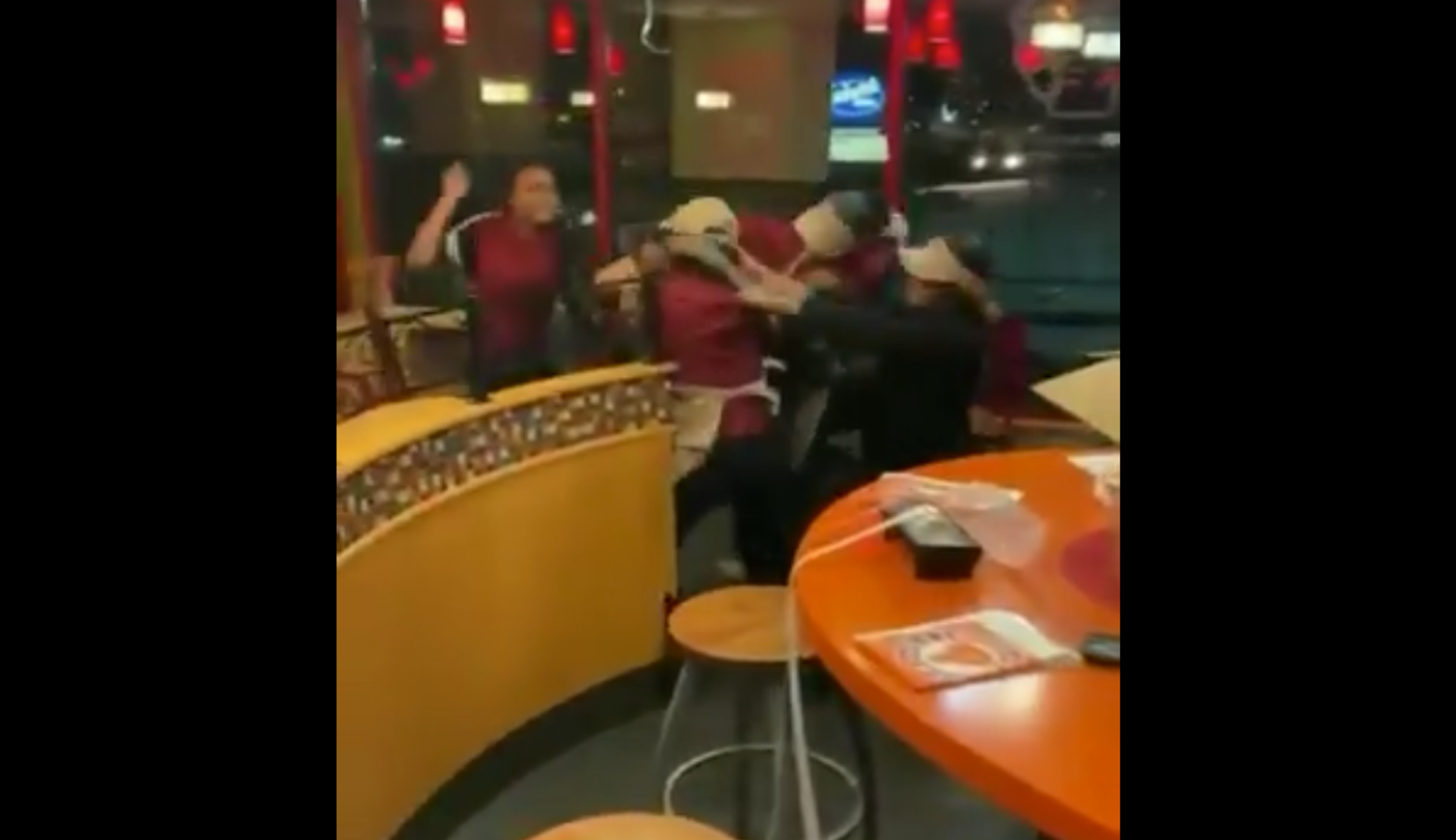 WATCH: Seven employees fired after Popeyes restaurant erupts into out ...