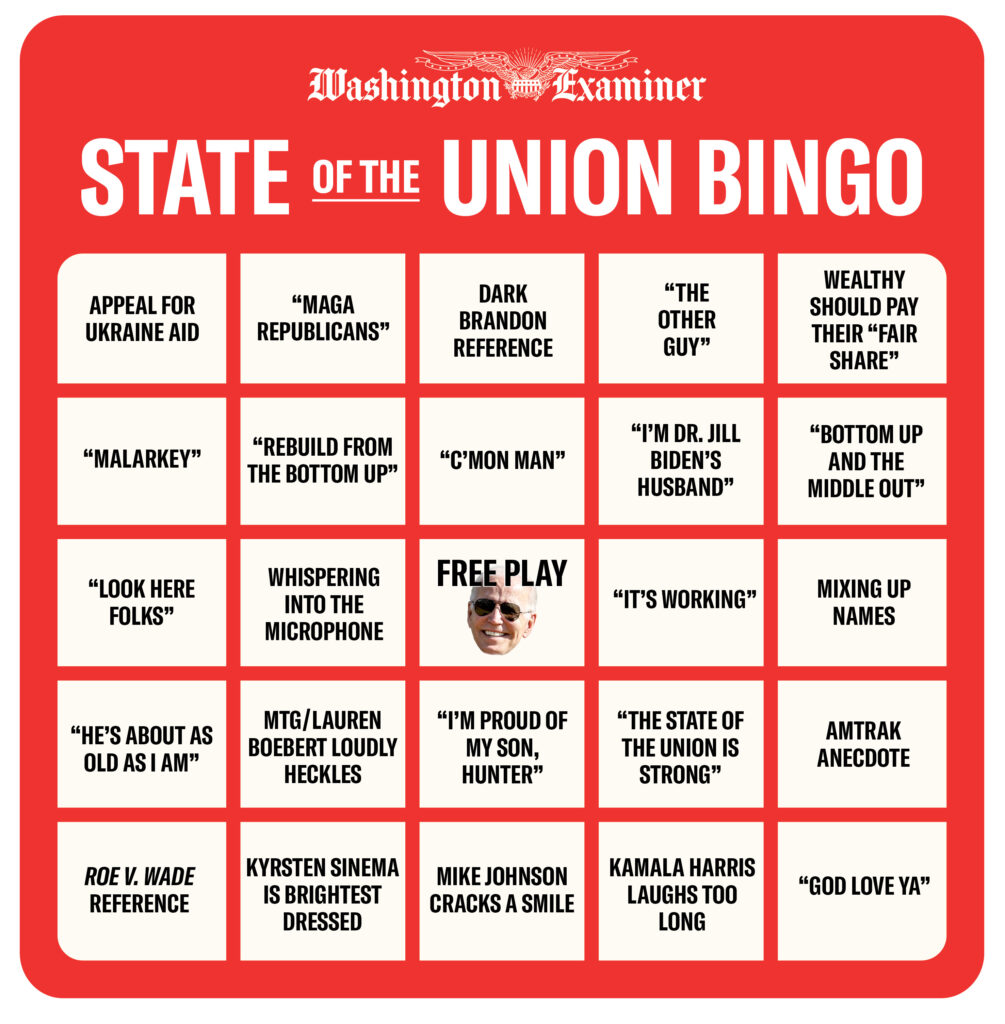 State of the Union 2024 bingo: Fill out as you watch