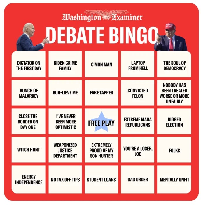 Presidential debate bingo card: Play along as Trump and Biden face off ...