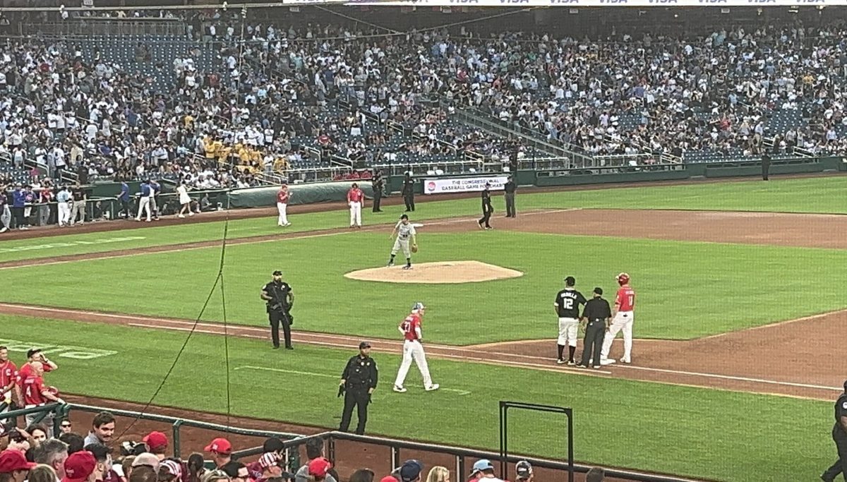 Climate protesters storm field at Congressional Baseball Game
