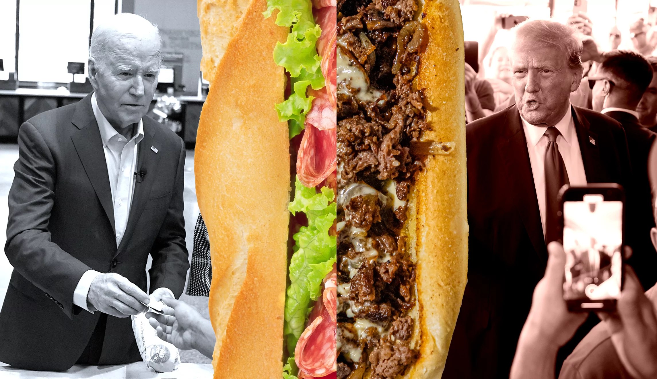 Trump shows Biden how to order a sandwich in Philadelphia - Washington ...