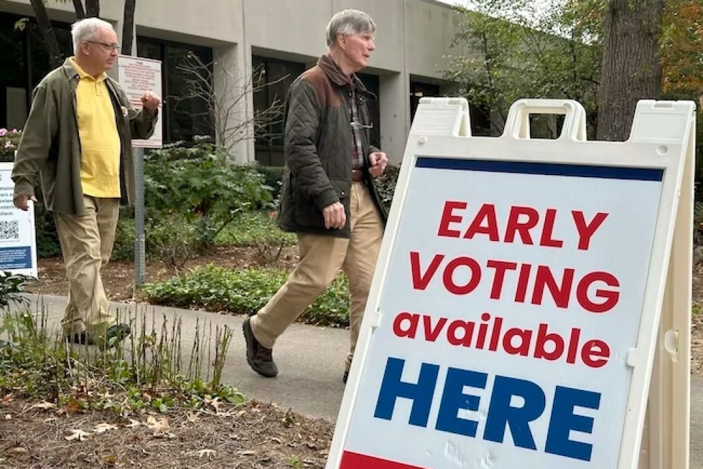 Georgia early voting hits record high on first day as Trump mounts comeback