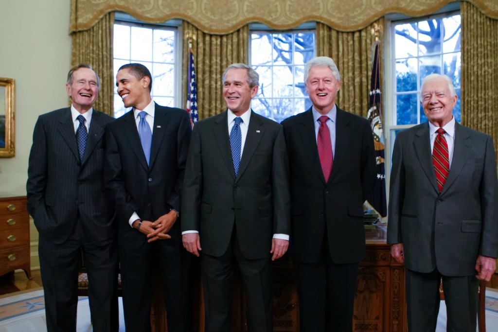 Obama, Bush, and Clinton join the nation in 'giving thanks' to Jimmy Carter