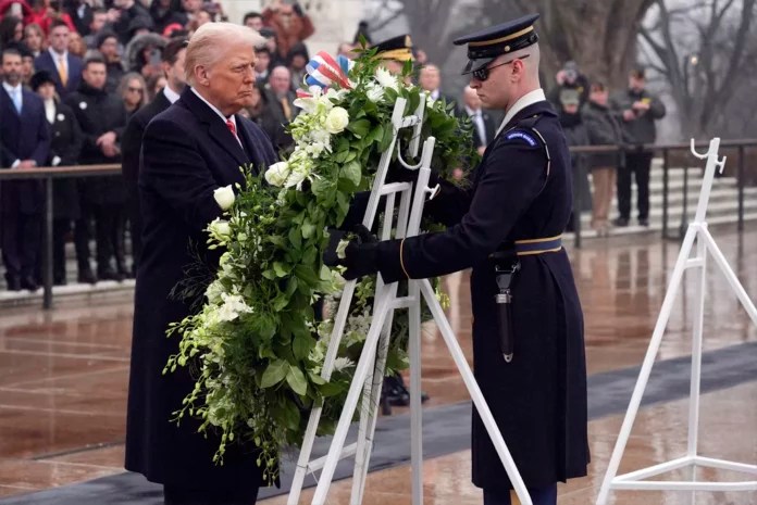 Trump participates in wreath-laying ceremony at Arlington National ...