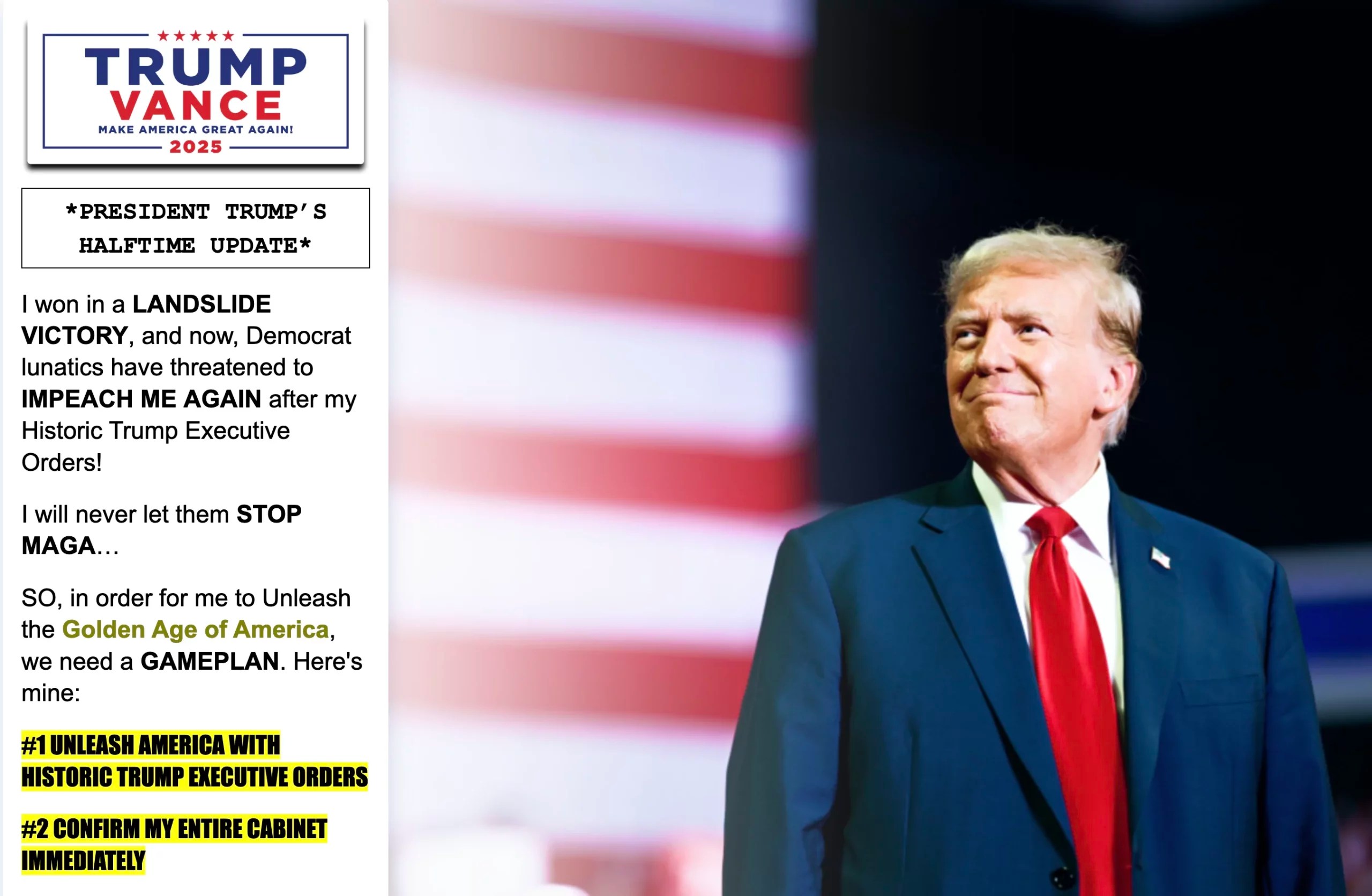 Contribution requests to support Trump sent out as text messages during ...